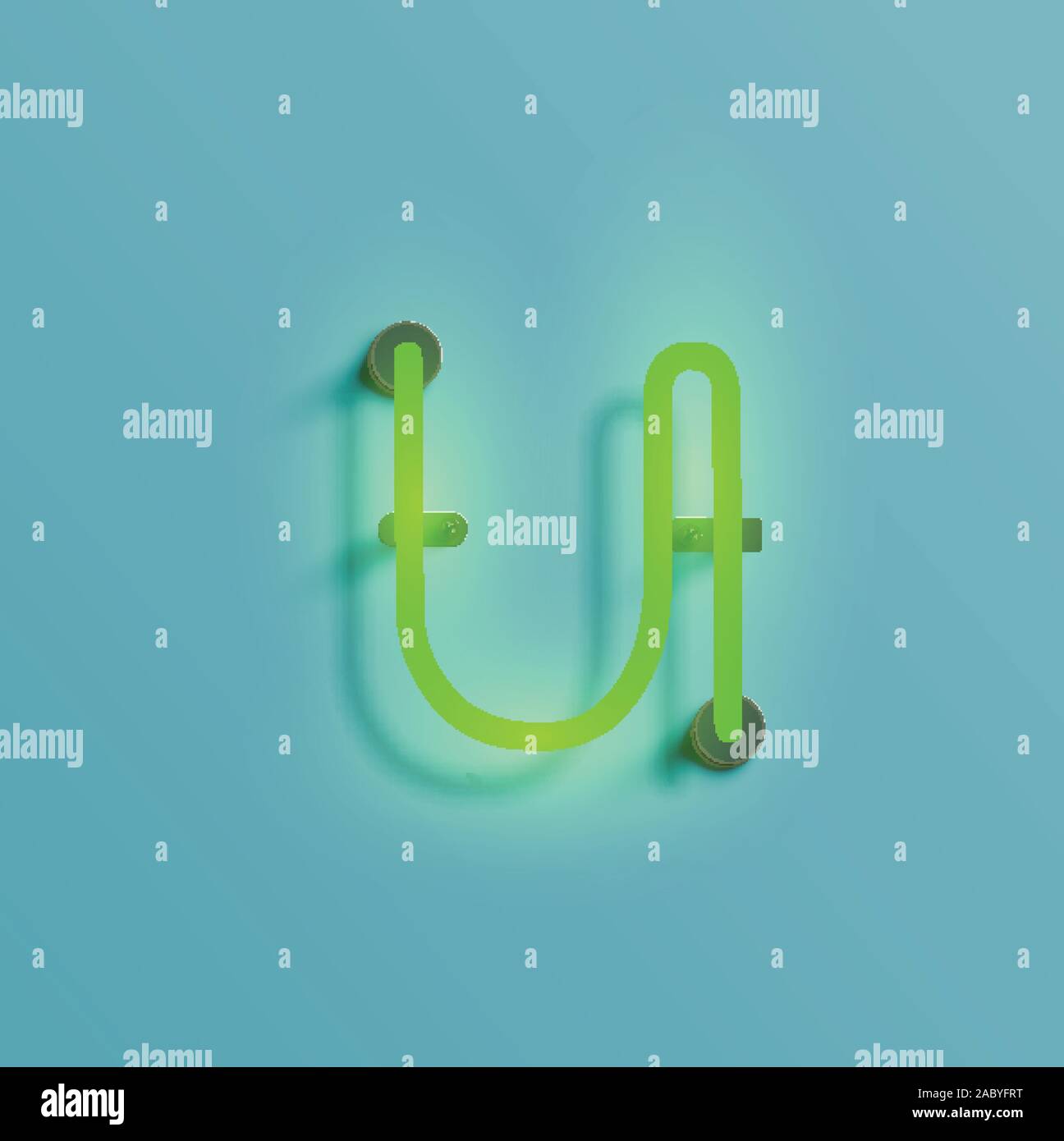 Realistic neon character from a typeset, vector Stock Vector Image ...
