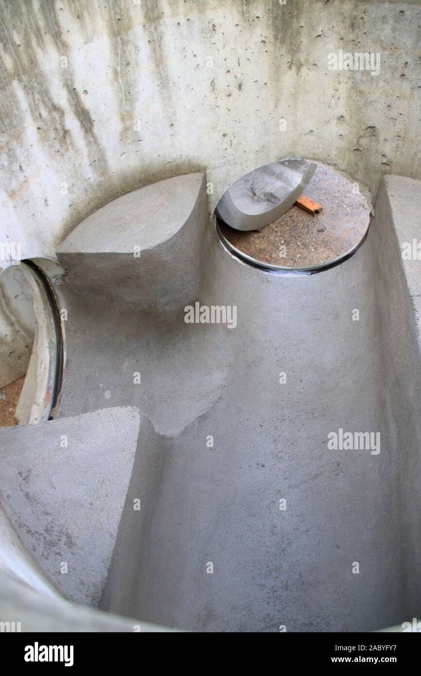 View from above into a sewer manhole Stock Photo - Alamy