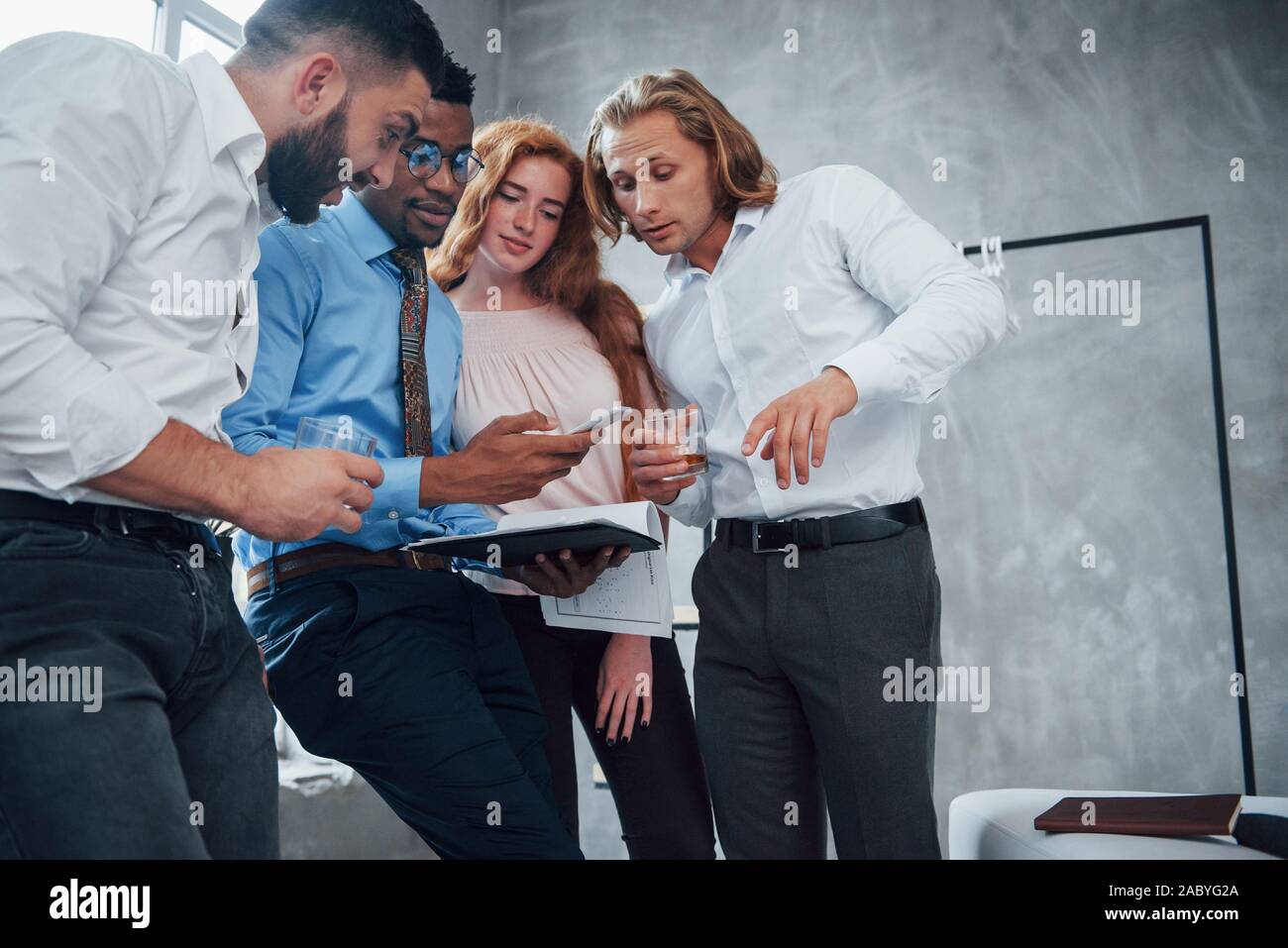 Look at this. Beautiful business people love their job and shairs their ...