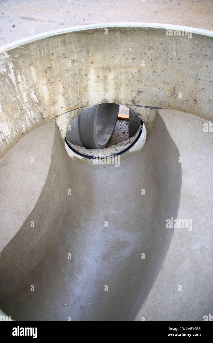 View from above into a sewer manhole Stock Photo - Alamy