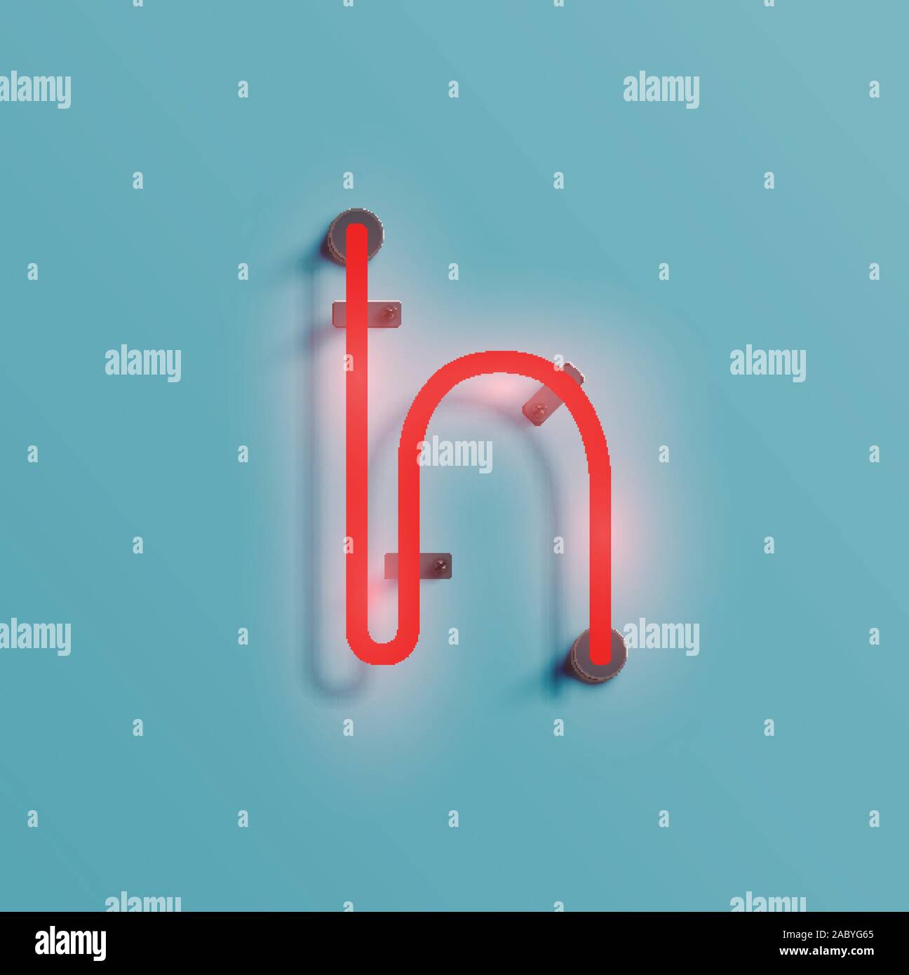 Realistic neon character from a typeset, vector Stock Vector Image ...