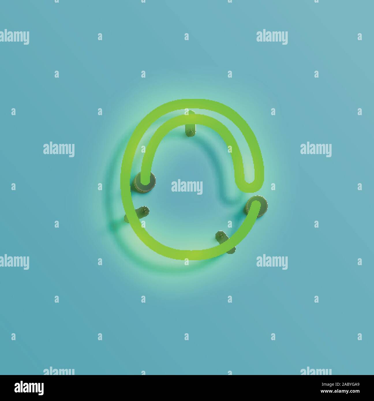 Realistic neon character from a typeset, vector Stock Vector Image ...