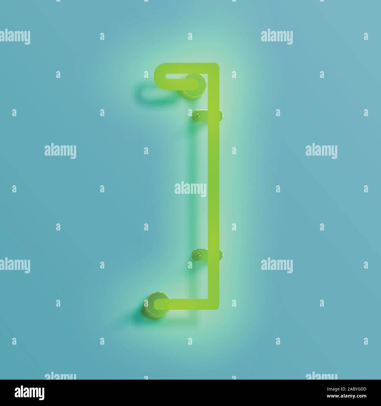 Realistic neon character from a typeset, vector Stock Vector Image ...