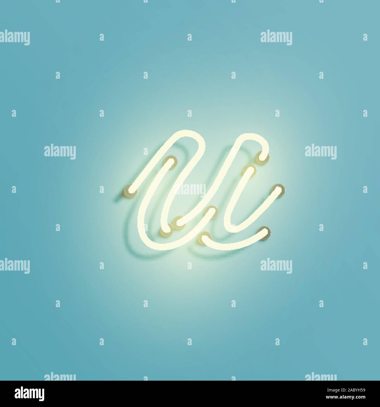 Realistic neon character from a typeset, vector Stock Vector Image ...