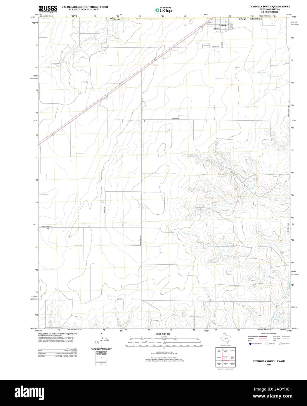 Map of texhoma oklahoma hi-res stock photography and images - Alamy