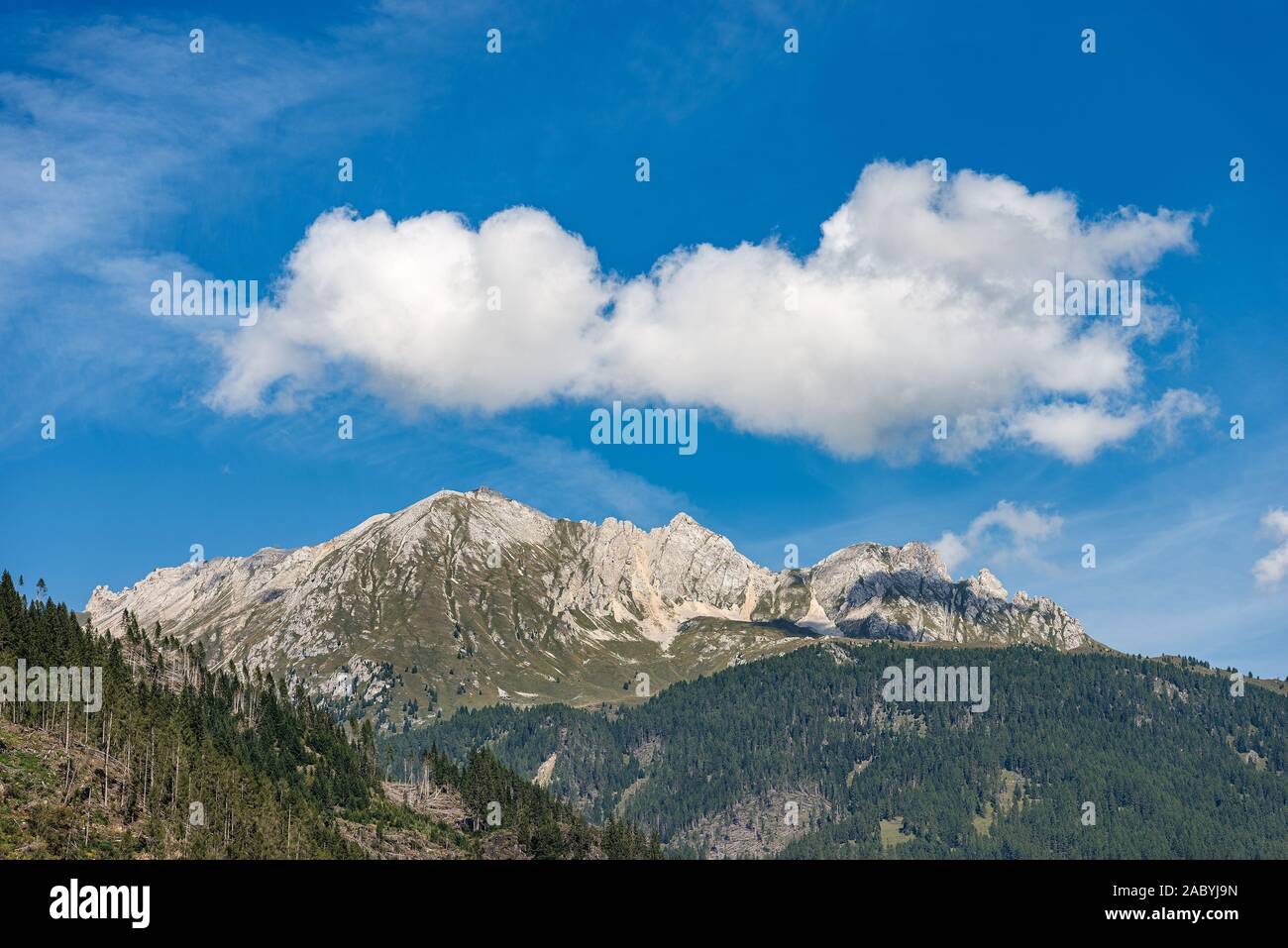 Mountain range of the Latemar (2846 m), Italian Alps, Dolomites ...