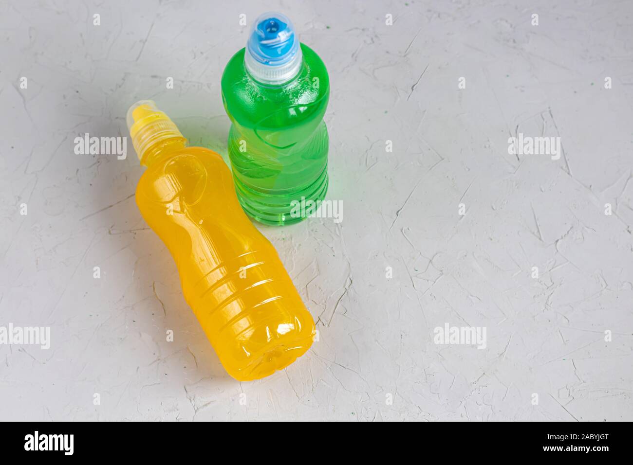 Fresh, fruit fluid for a healthy diet. Isotonic, energy drink. Two ...
