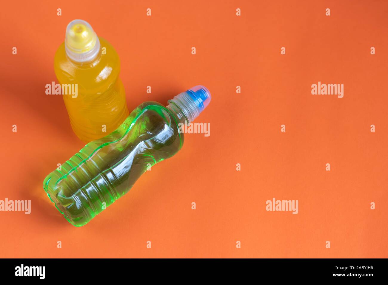 Fresh, fruit fluid for a healthy diet. Isotonic, energy drink. Two ...