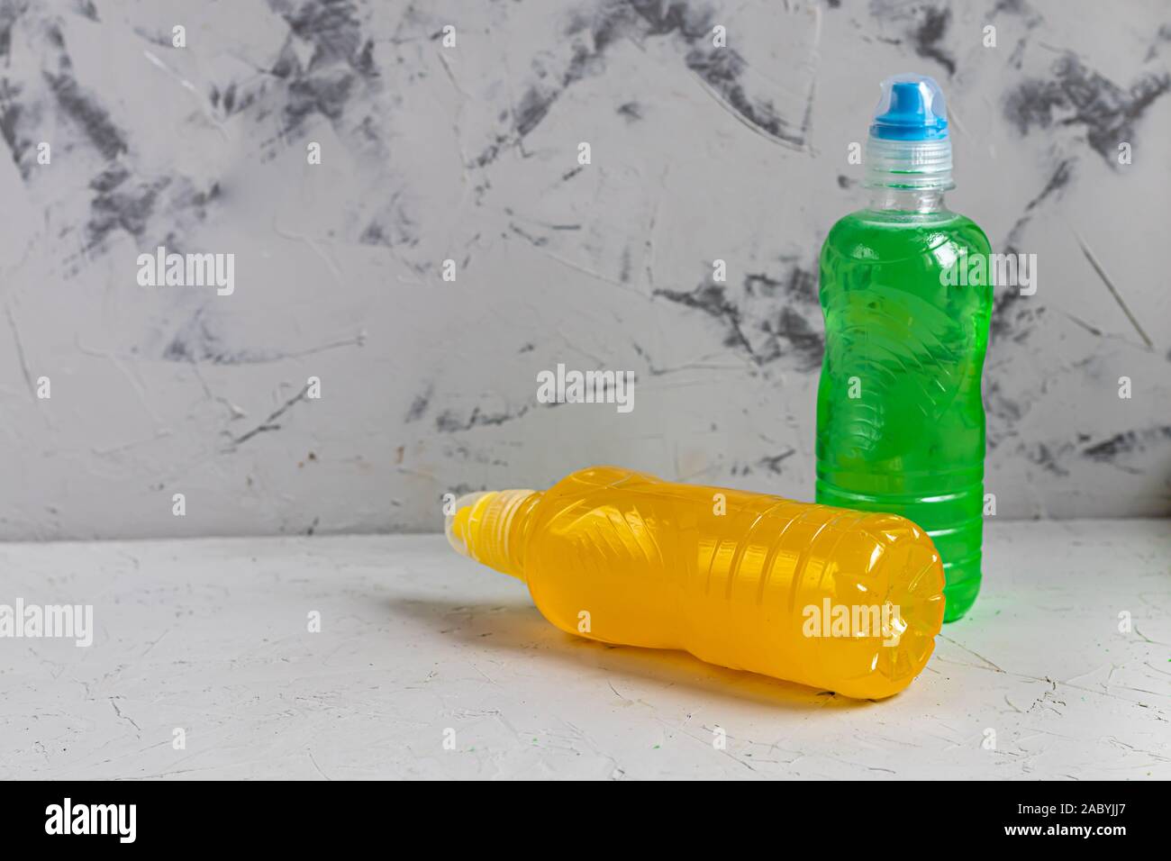 Fresh, fruit fluid for a healthy diet. Isotonic, energy drink. Two ...