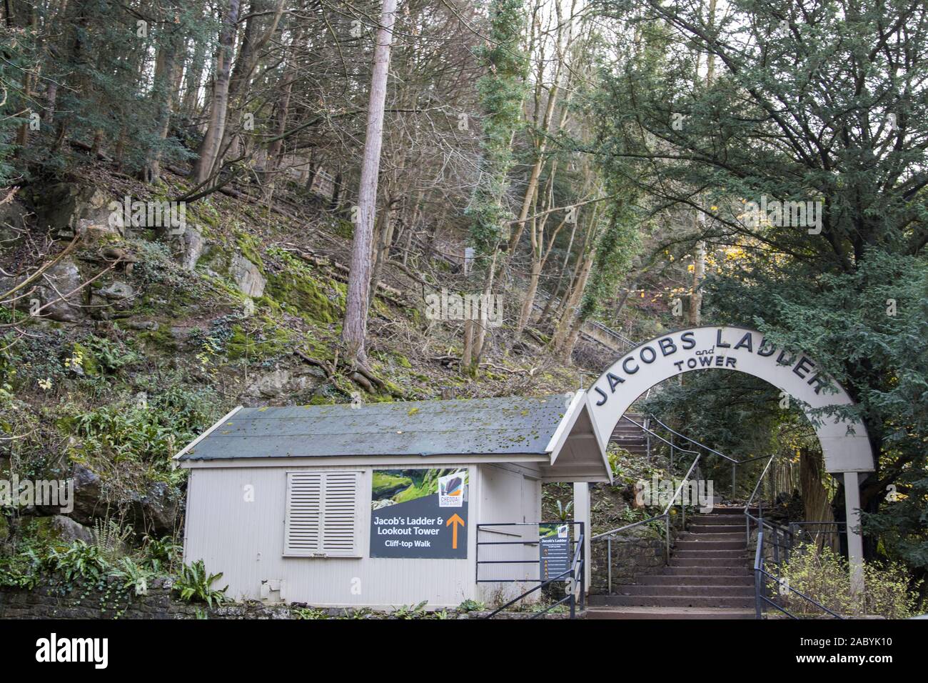 The Entrance at the bottom of the steps to Jacobs Ladder and Tower ...