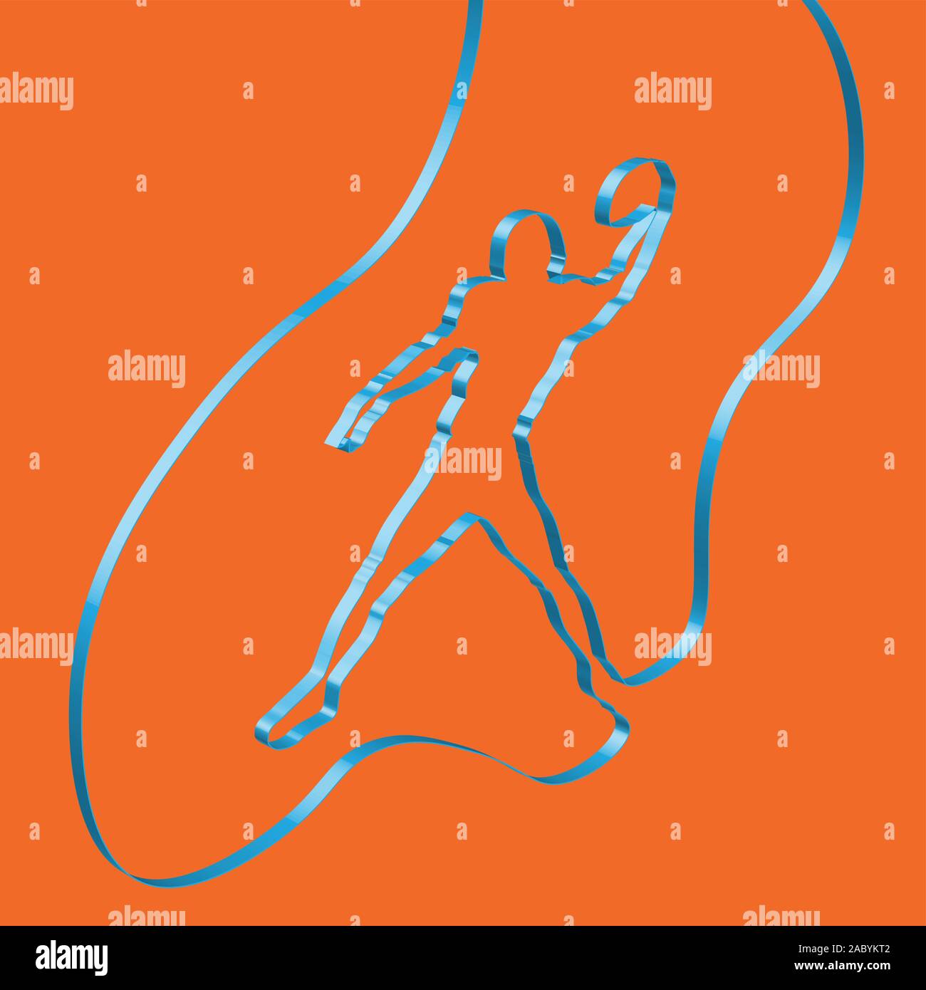 Colorful ribbon shapes a football player, vector Stock Vector Image ...