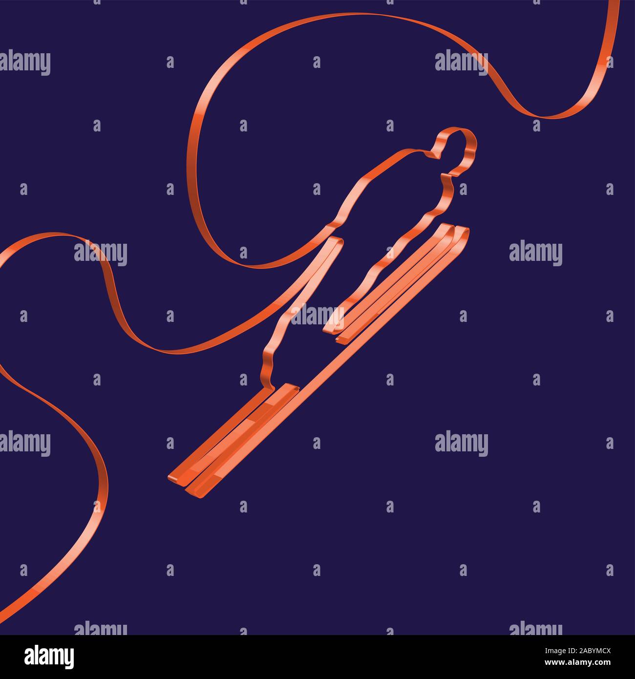 Colorful ribbon shapes a ski jumper , vector Stock Vector Image & Art ...