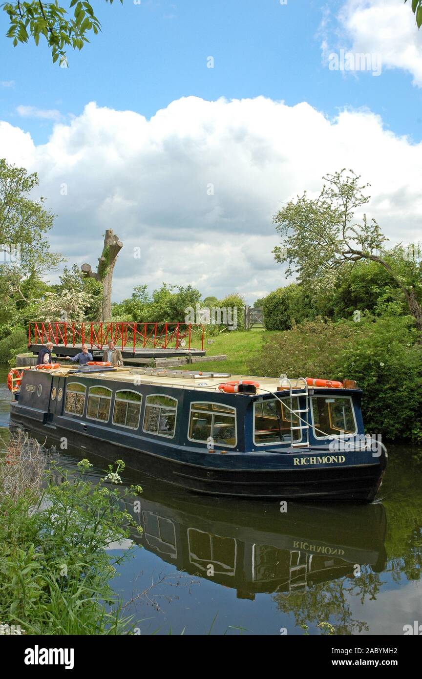 Canal boat 'Richmond' operated by Chichester Canal Trust, just past ...