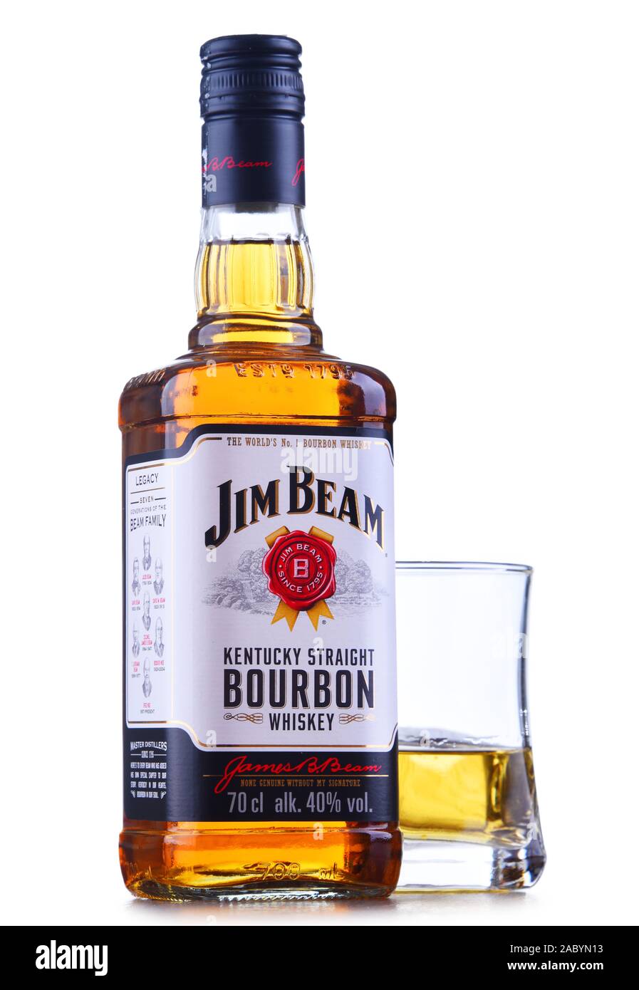 Whisky bourbon in bottle Cut Out Stock Images & Pictures - Alamy