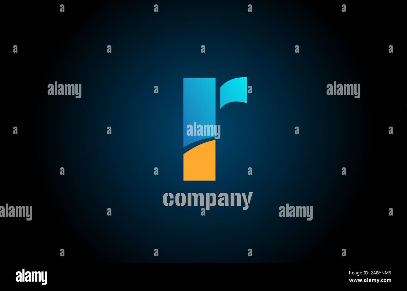 blue and orange logo r alphabet letter design icon for company ...