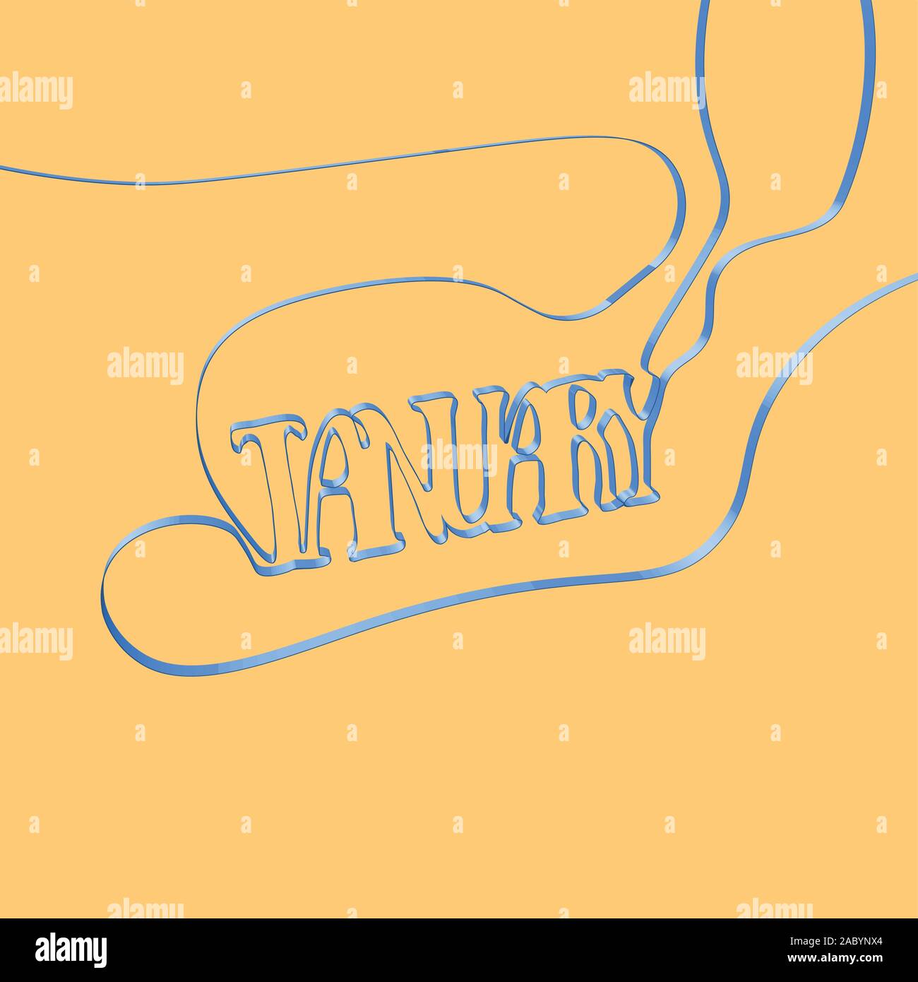 Ribbon font forms 'January', vector illustration Stock Vector Image ...