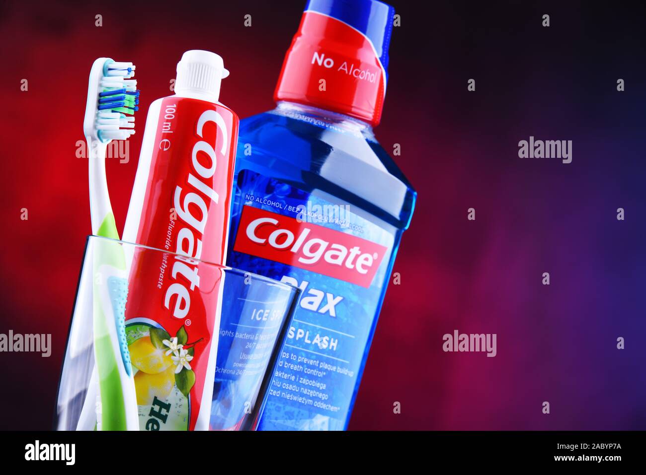 POZNAN, POL - MAR 15, 2019: Colgate toothpaste, a brand of oral hygiene ...