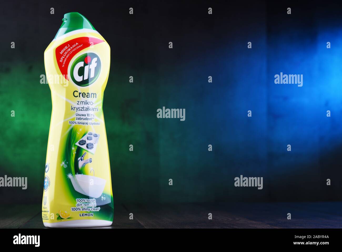 POZNAN, POL - MAR 15, 2019: Plastic bottle of Cif, brand of household ...