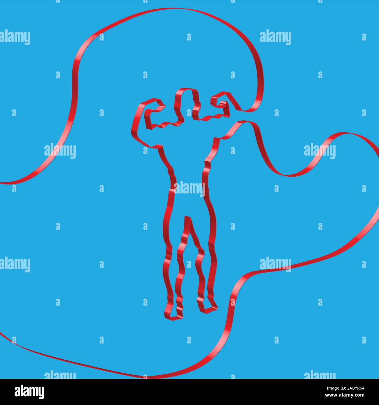 Colorful ribbon shapes a bodybuilder, vector Stock Vector Image & Art ...