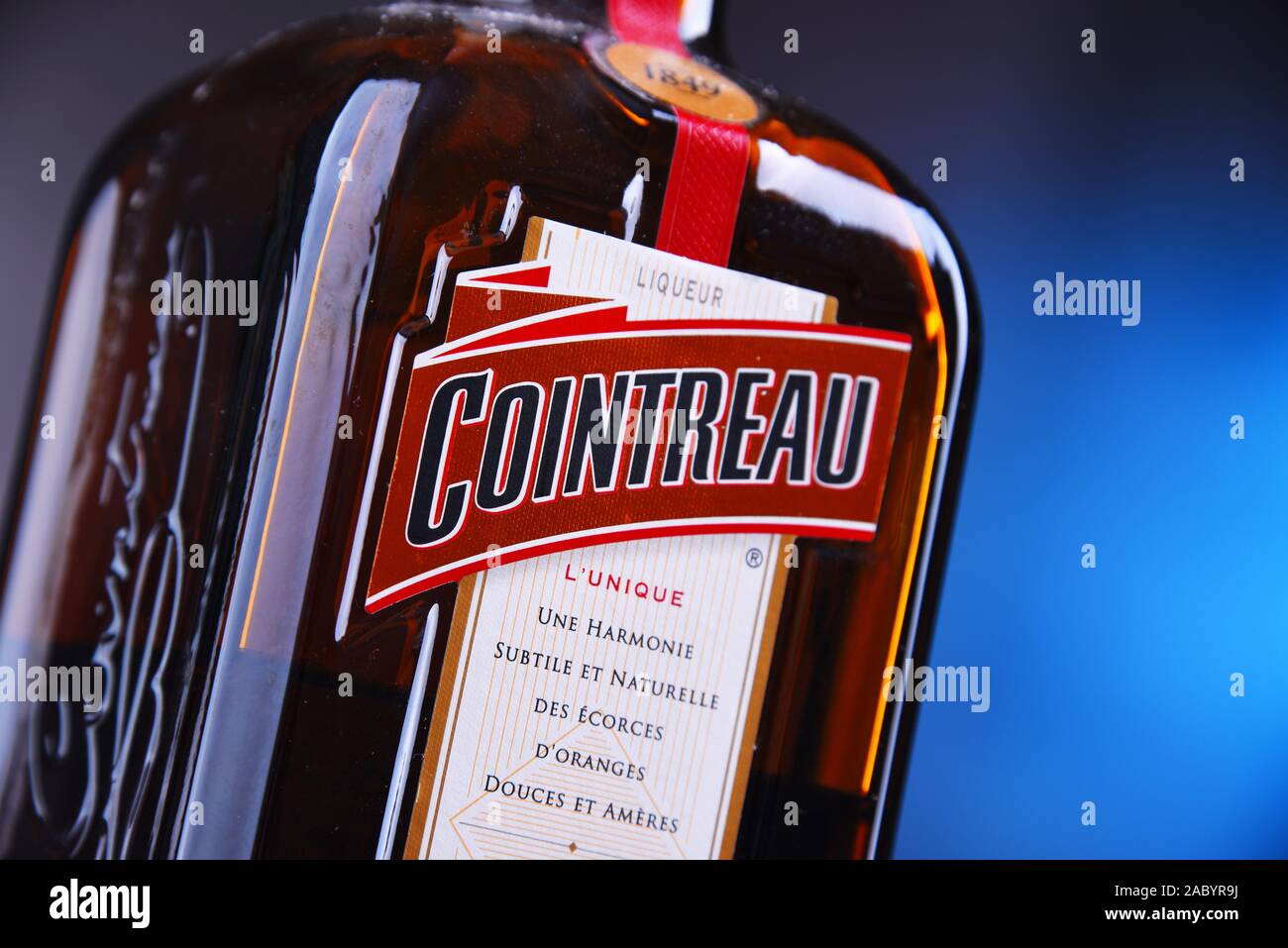 POZNAN, POL - MAR 22, 2019: Bottle of Cointreau, a brand of French ...