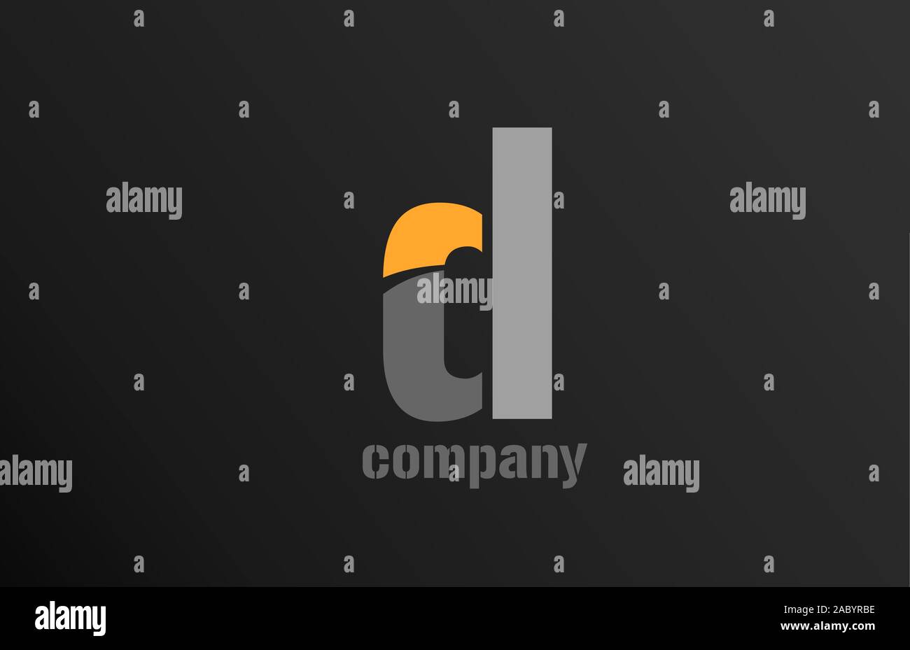 yellow grey letter d alphabet logo design icon for business. Suitable ...