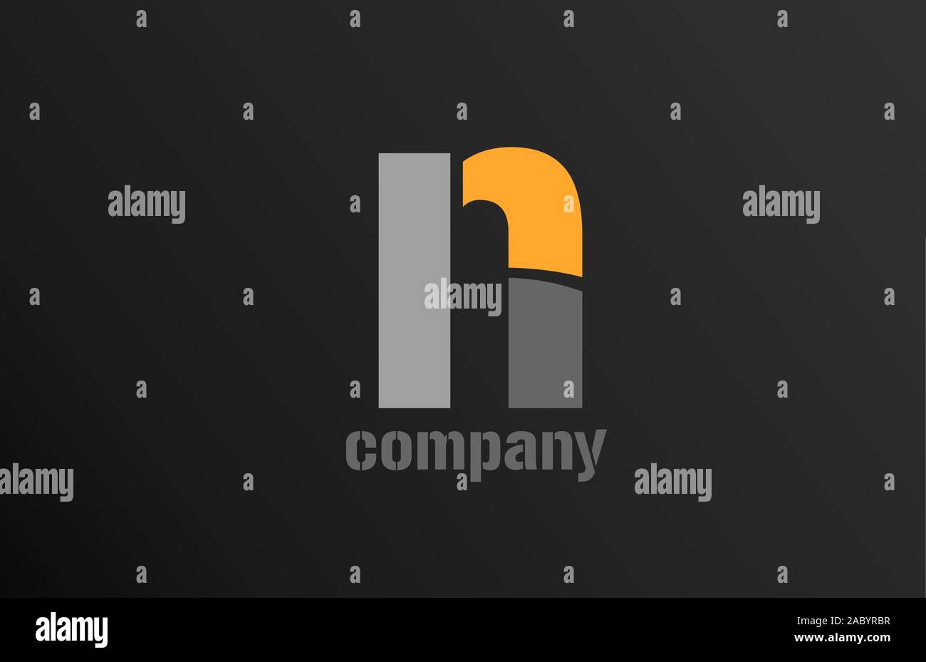 yellow grey letter n alphabet logo design icon for business. Suitable ...