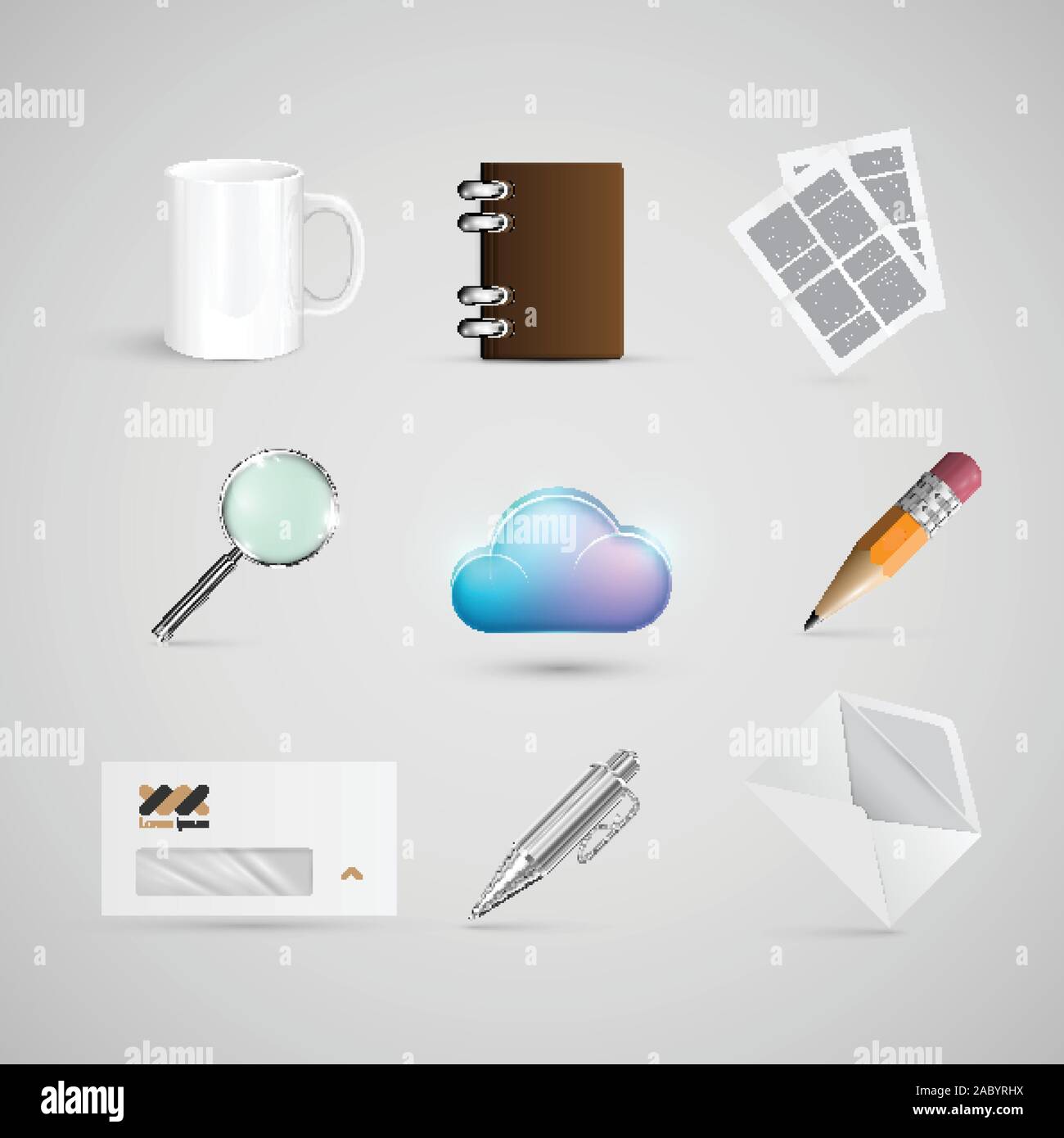 Realistic icon set hi-res stock photography and images - Alamy