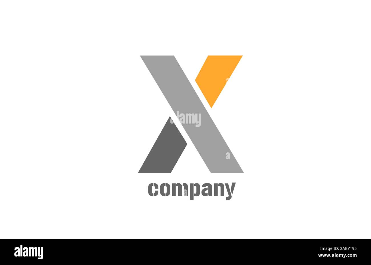 yellow and grey x alphabet logo design icon for business on white ...