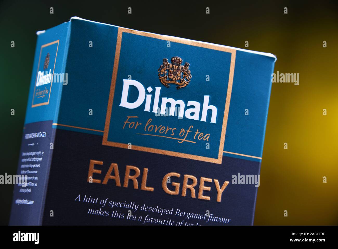 POZNAN, POL - MAR 28, 2019: Package of Dilmah, a famous Sri Lankan ...