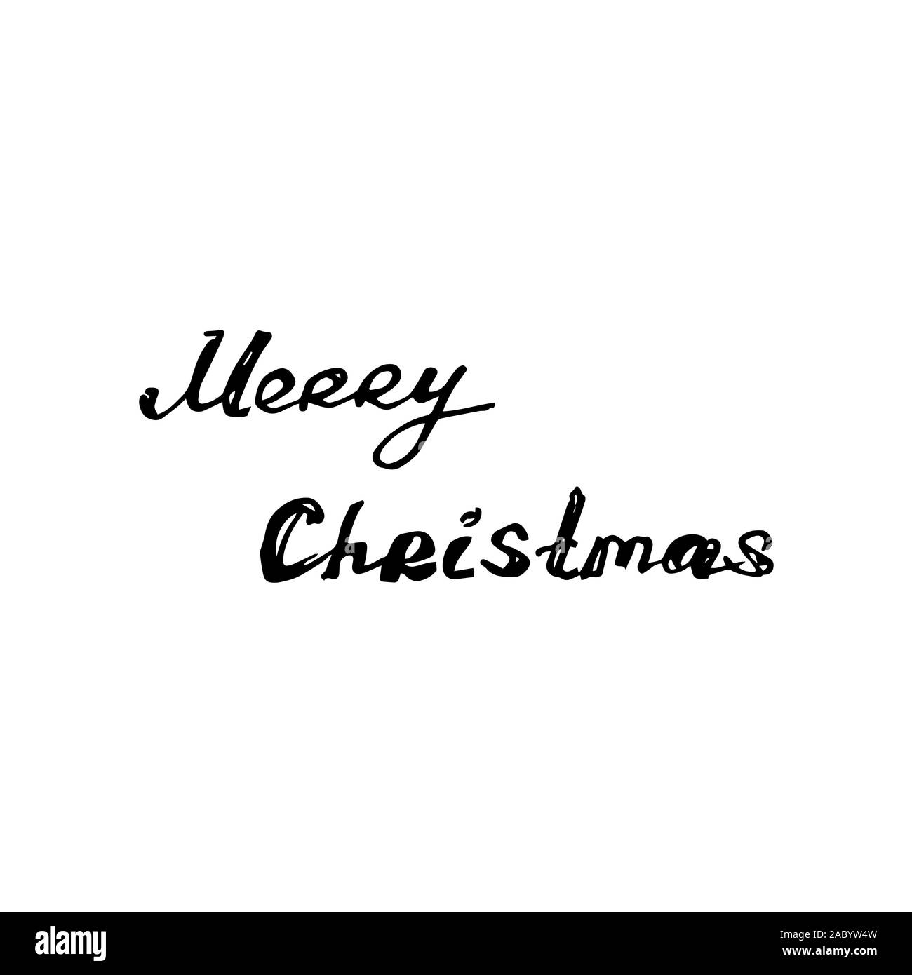 Lettering Ink Pen letters Merry Christmas. Hand draw sketch. Vector ...