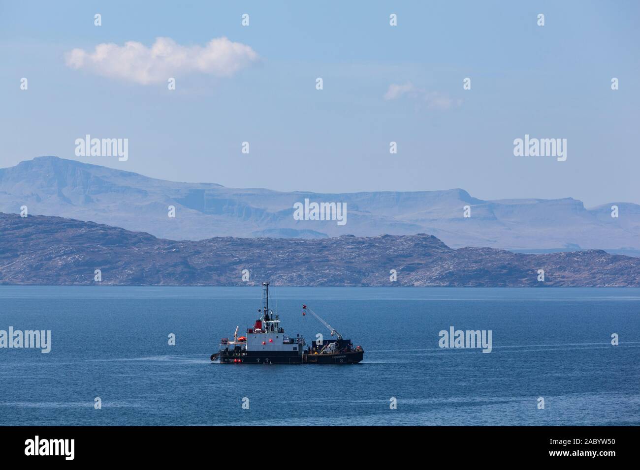 The offshore support vessel SD Moorhen (built 1989) with the Isles of ...