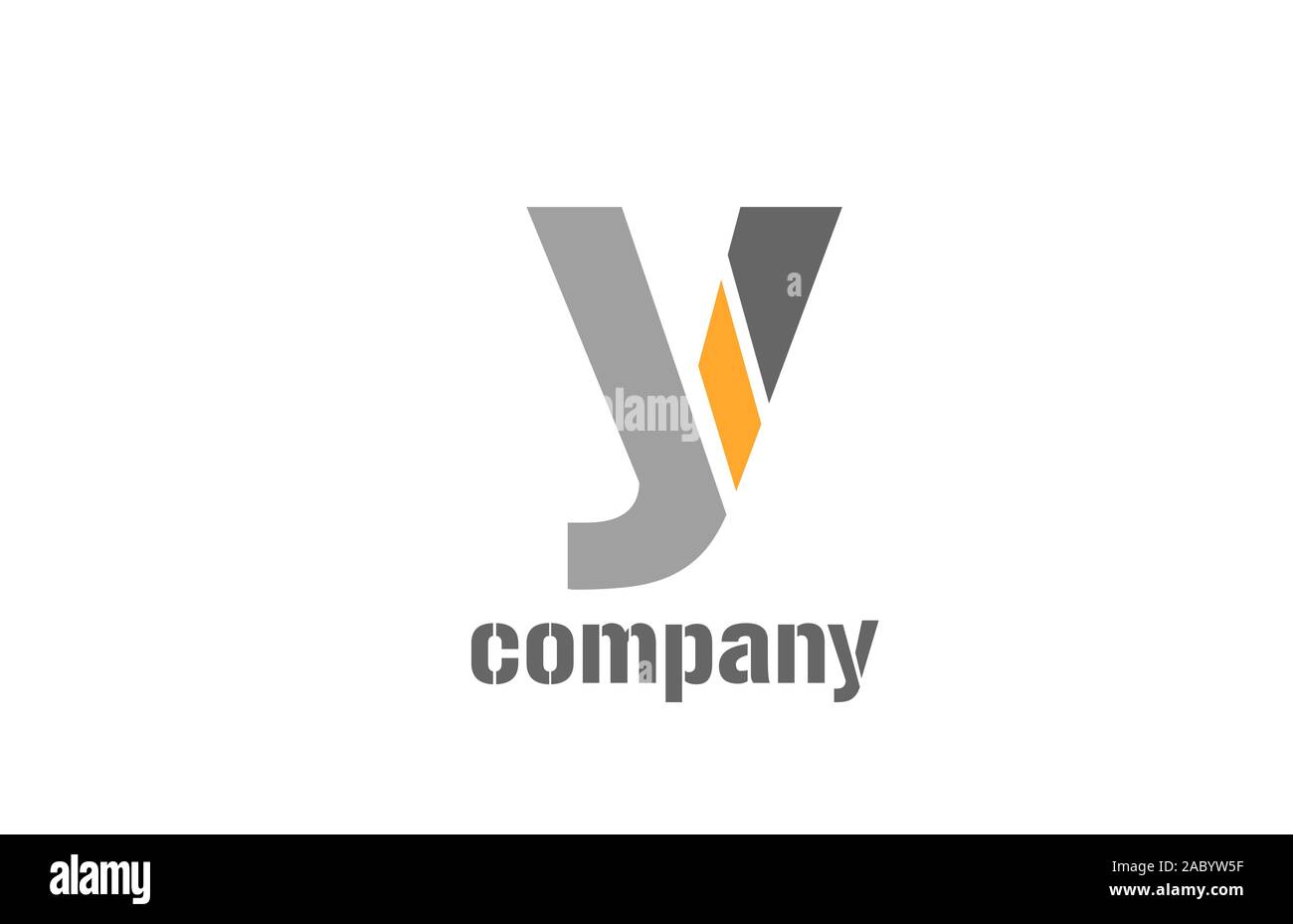 yellow and grey y alphabet logo design icon for business on white ...