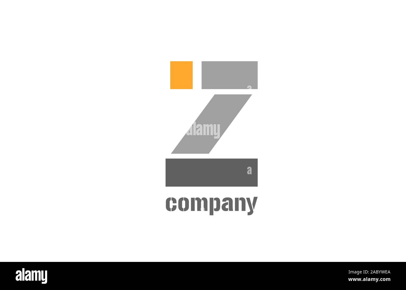 yellow and grey z alphabet logo design icon for business on white ...
