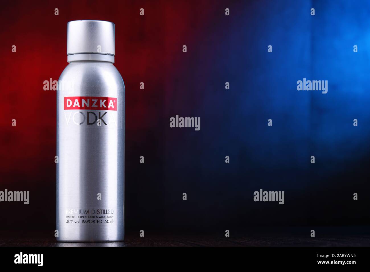 POZNAN, POL - JUN 5, 2019: Bottle of Danzka, a brand of Danish vodka ...