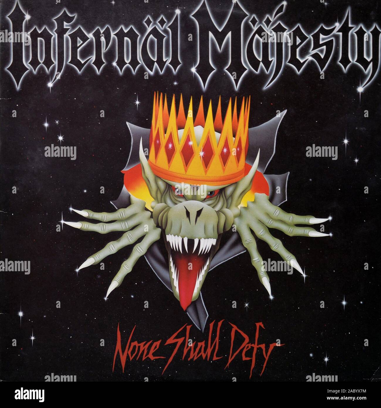 INFERNAL MAJESTY None Shall Defy - Vintage vinyl album cover Stock ...