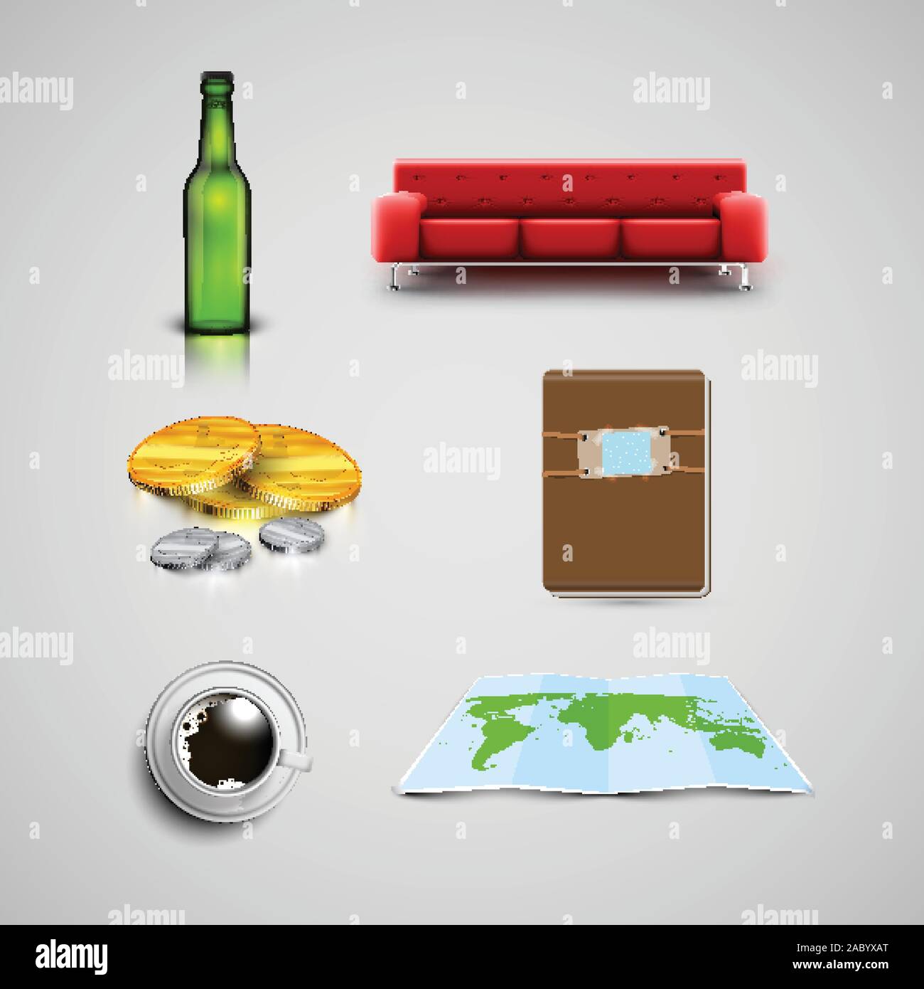 Realistic icon set, vector Stock Vector Image & Art - Alamy