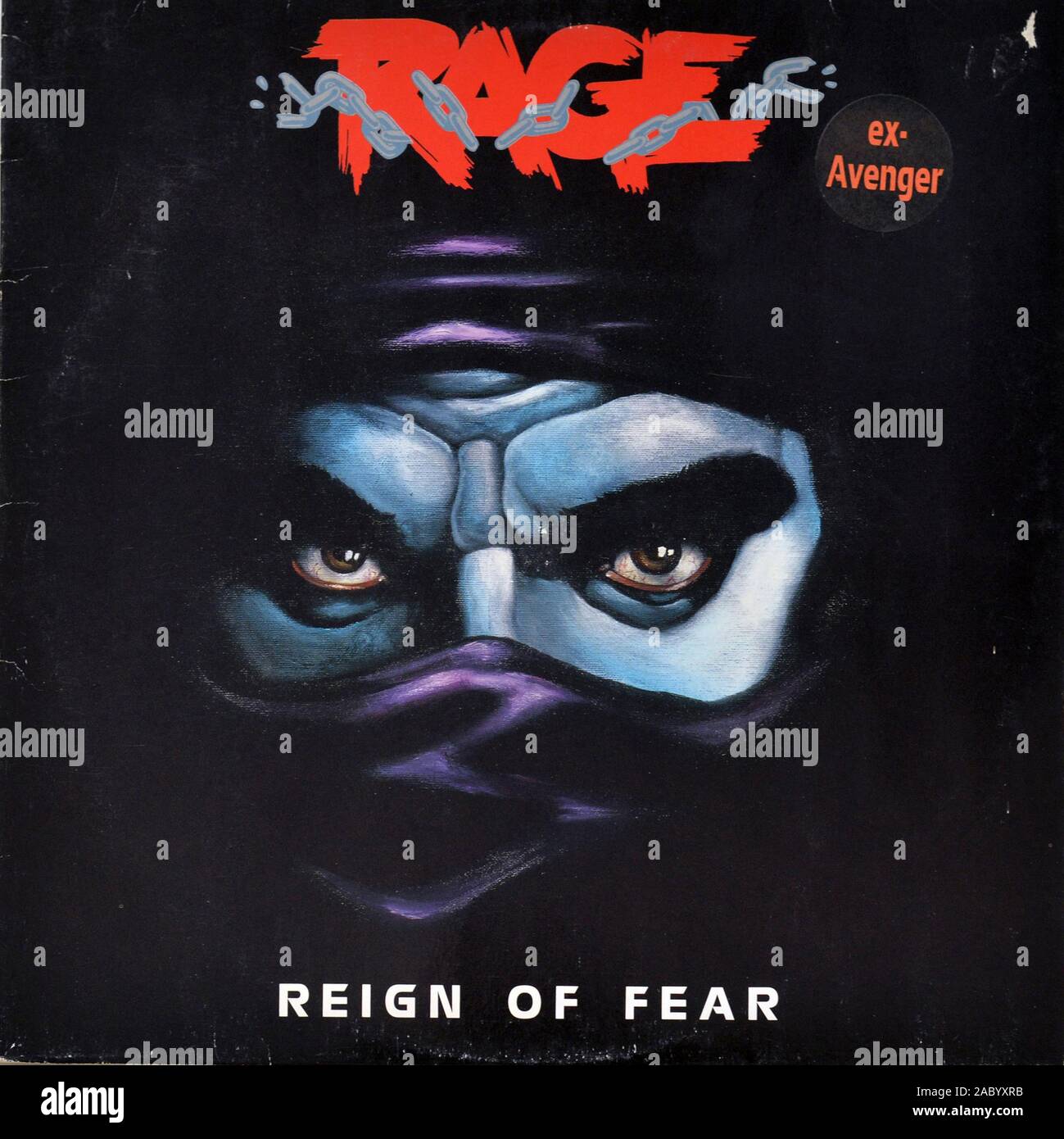 RAGE Reign of Fear - Vintage vinyl album cover Stock Photo - Alamy