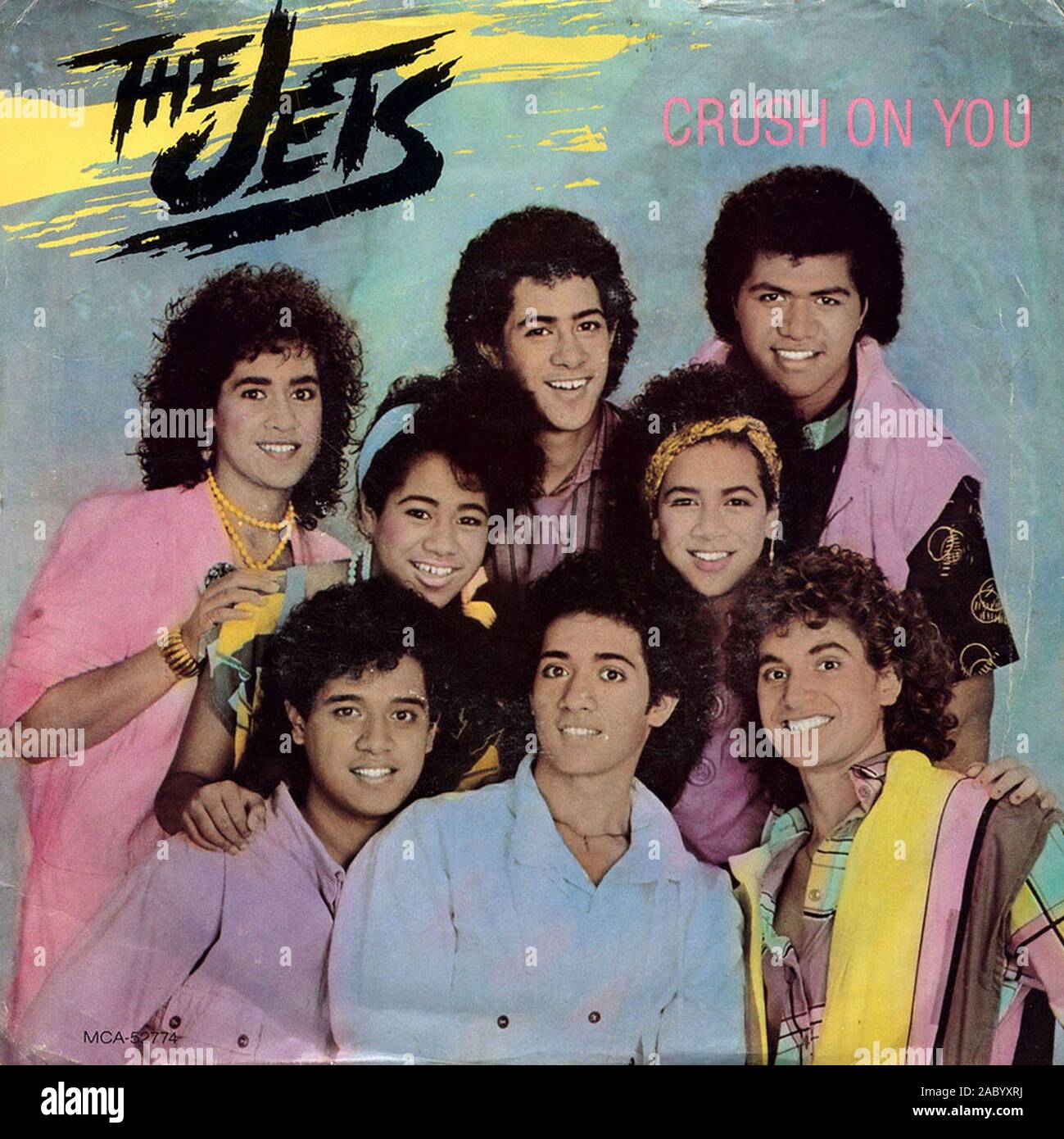 The Jets - Crush On You - Vintage vinyl album cover Stock Photo - Alamy