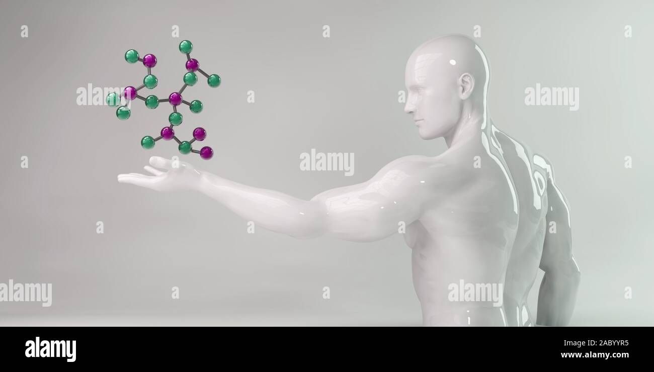 Science and Technology with Man Holding Molecule Stock Photo - Alamy