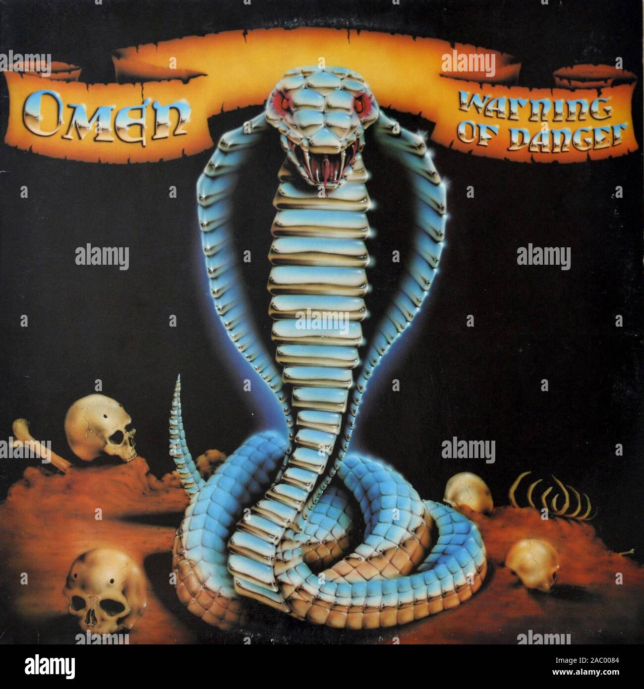 OMEN Warning of Danger - Vintage vinyl album cover Stock Photo - Alamy