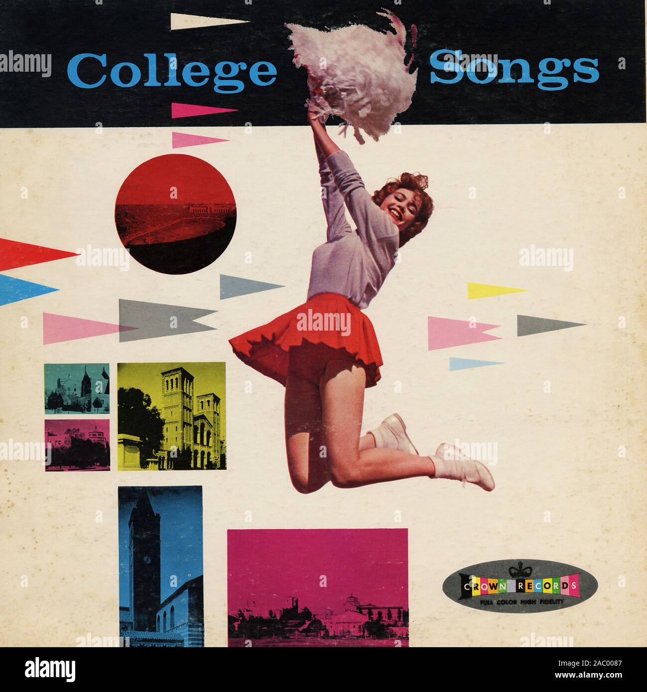 College Songs - Vintage vinyl album cover Stock Photo - Alamy