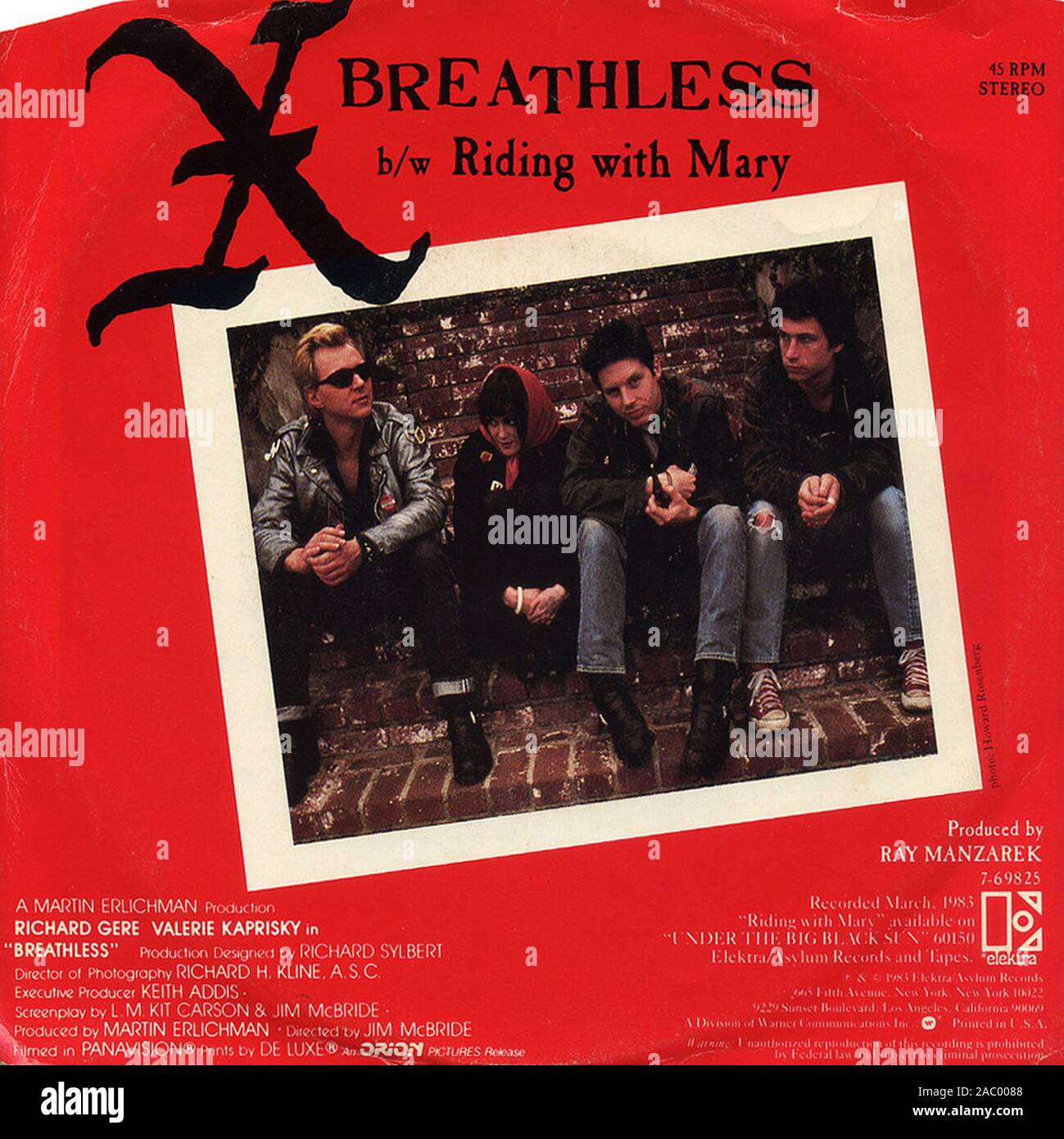 Breathless - X - Vintage vinyl album cover Stock Photo - Alamy
