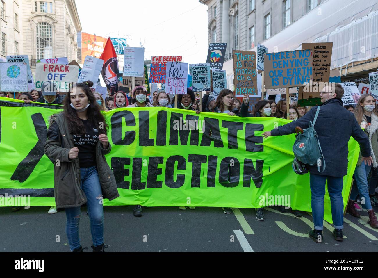 Westminster, London, UK. 29th Nov, 2019. Student protesters students ...