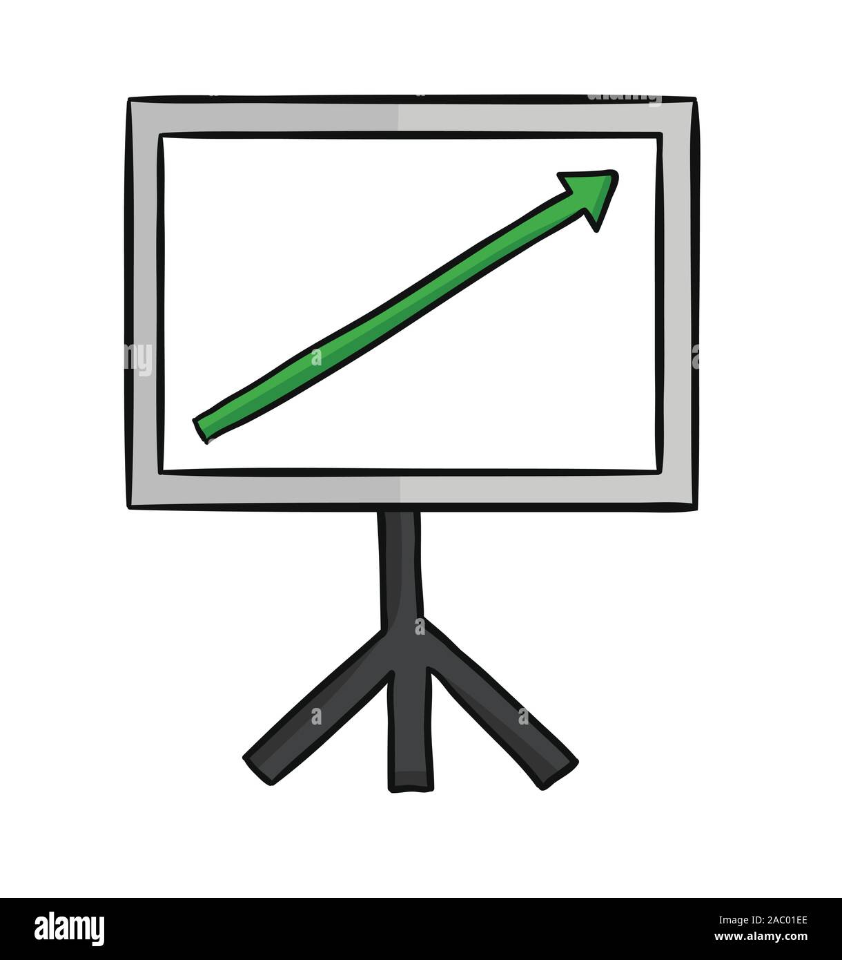 Hand drawn vector illustration of sales chart arrow moving up Stock ...