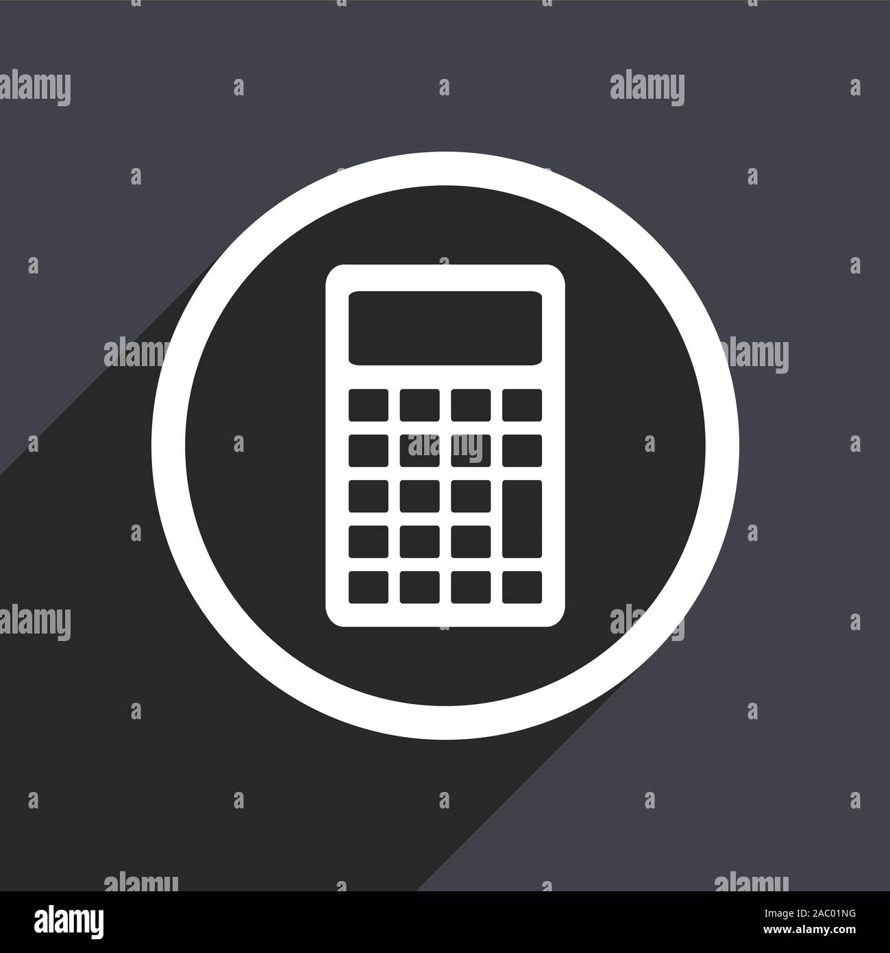 Calculator icon. Flat design grey square vector button Stock Vector ...