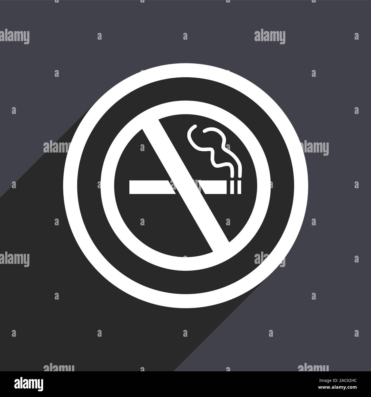 No smoking icon. Flat design grey square vector button Stock Vector ...