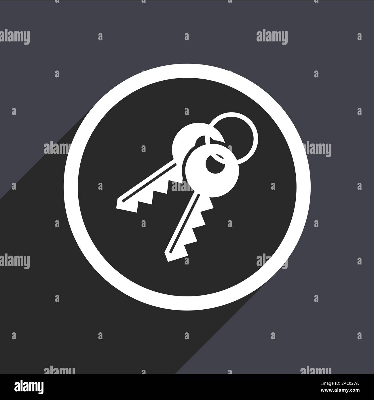 Keys icon. Flat design grey square vector button Stock Vector Image ...