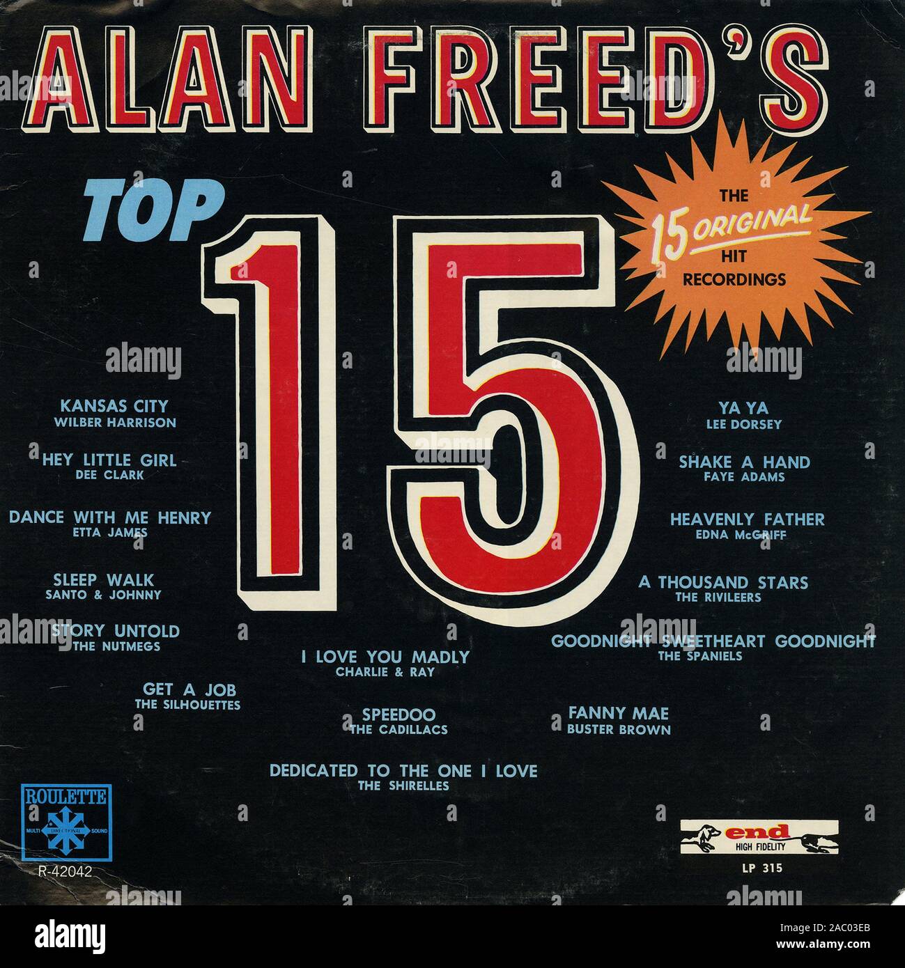 Alan Freed's Top 15 - Vintage vinyl album cover Stock Photo - Alamy