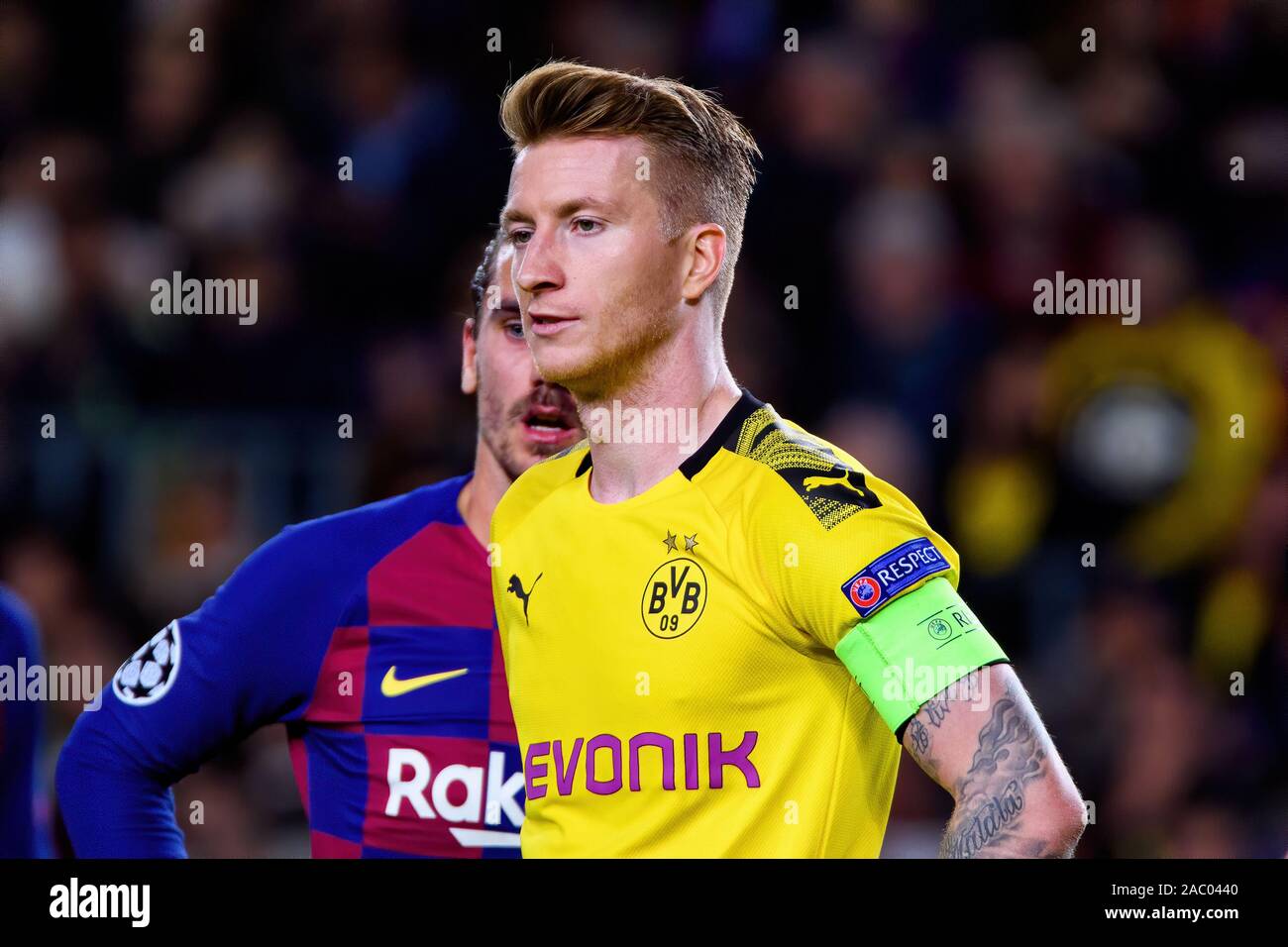 BARCELONA - NOV 27: Marco Reus plays at the Champions League match ...