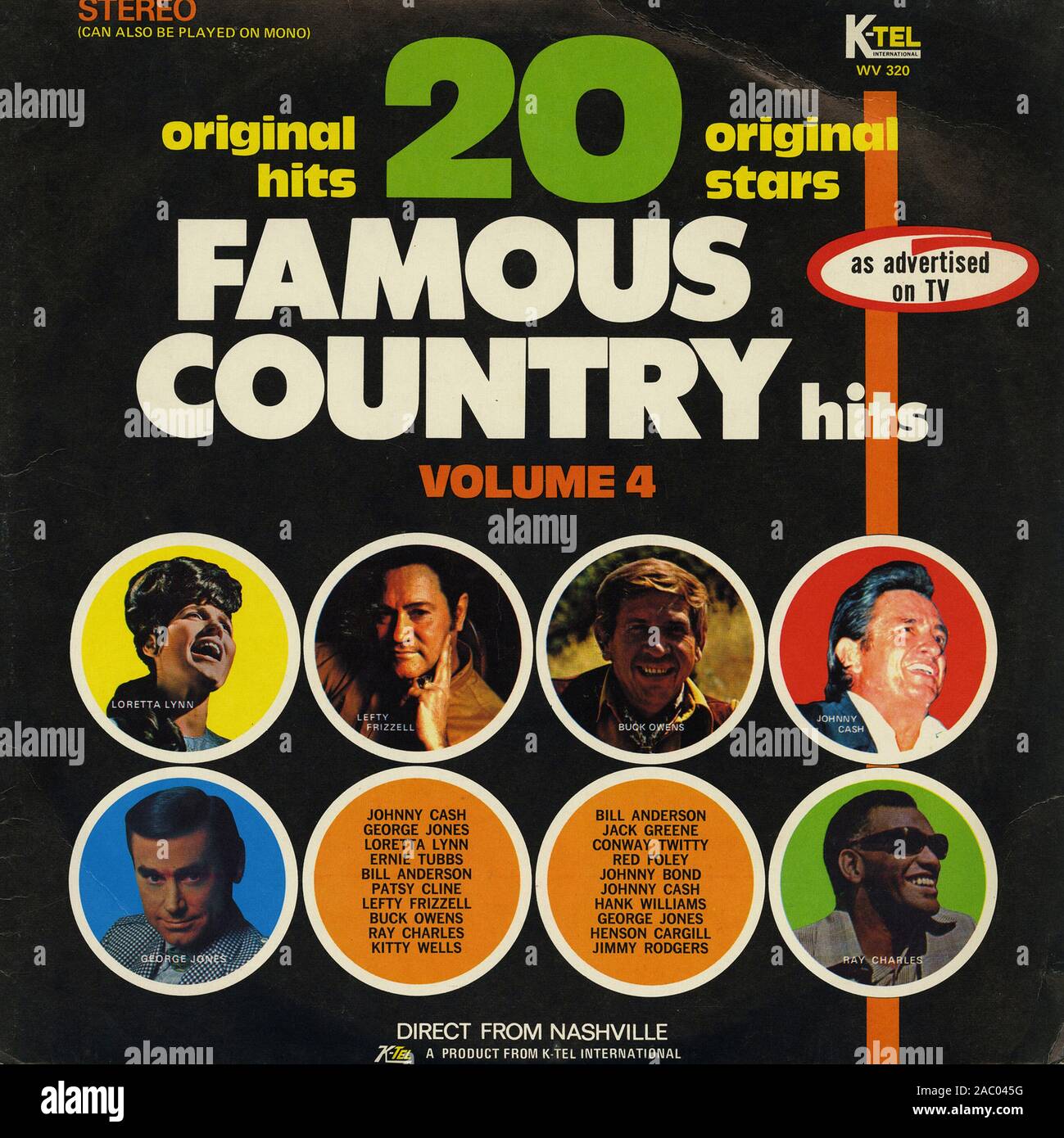 20 Famous Country Hits - Vintage vinyl album cover Stock Photo - Alamy